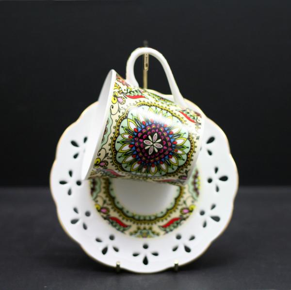 GC4902: 220 CC Cup & Saucer with Gold Deco - Yellow Floral Jade China ...