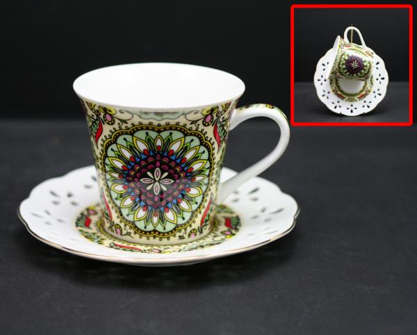 GC4902: 220 CC Cup & Saucer with Gold Deco - Yellow Floral Jade China ...